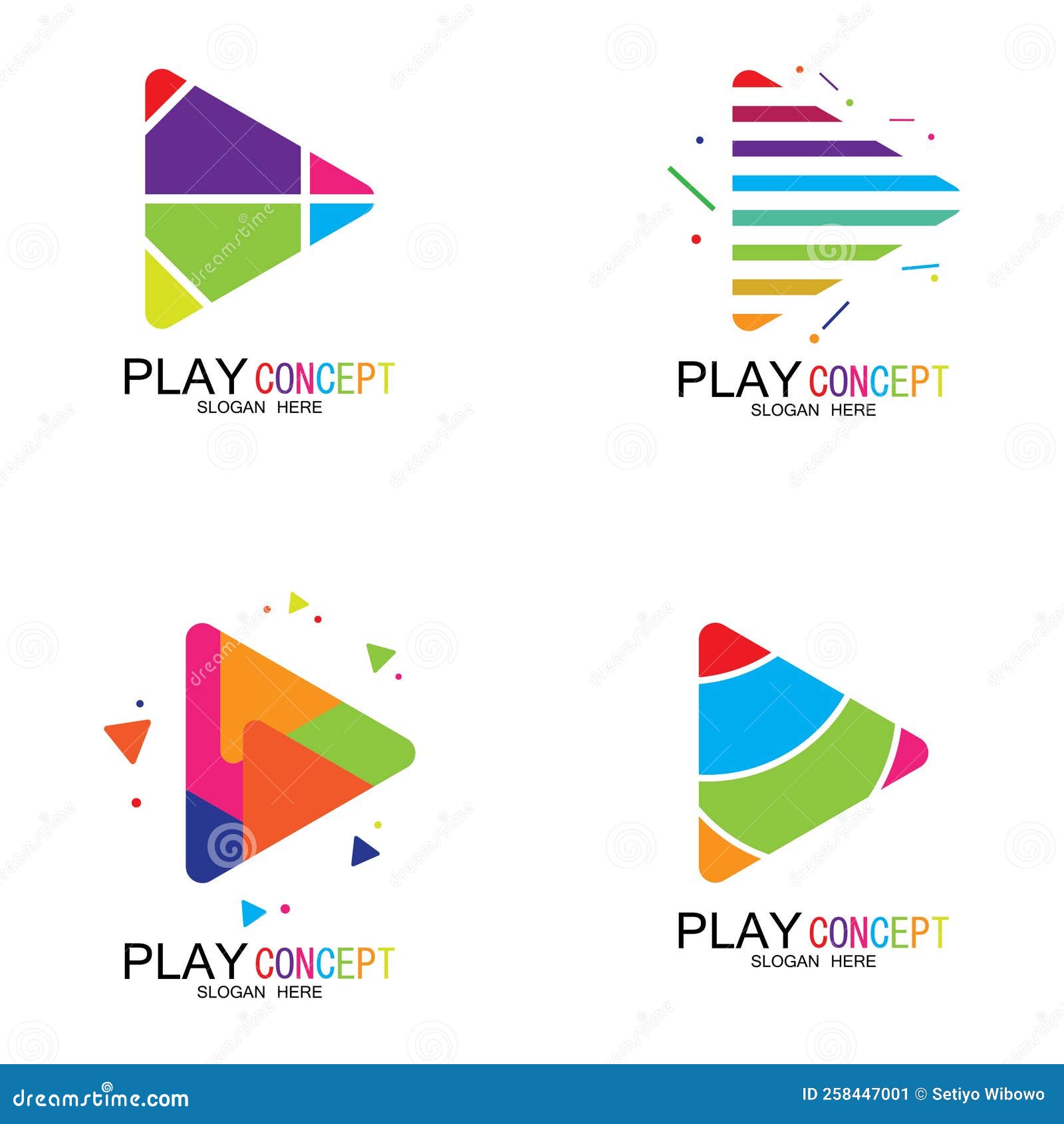 Play Logo Design Concept Vector Icon Symbol Stock Vector - Illustration ...