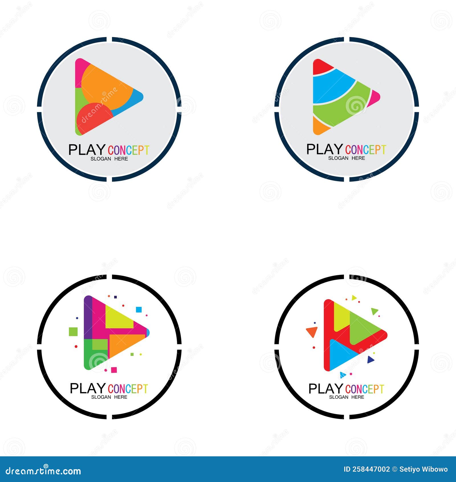 Play Logo Design Concept Vector Icon Symbol Stock Vector - Illustration ...