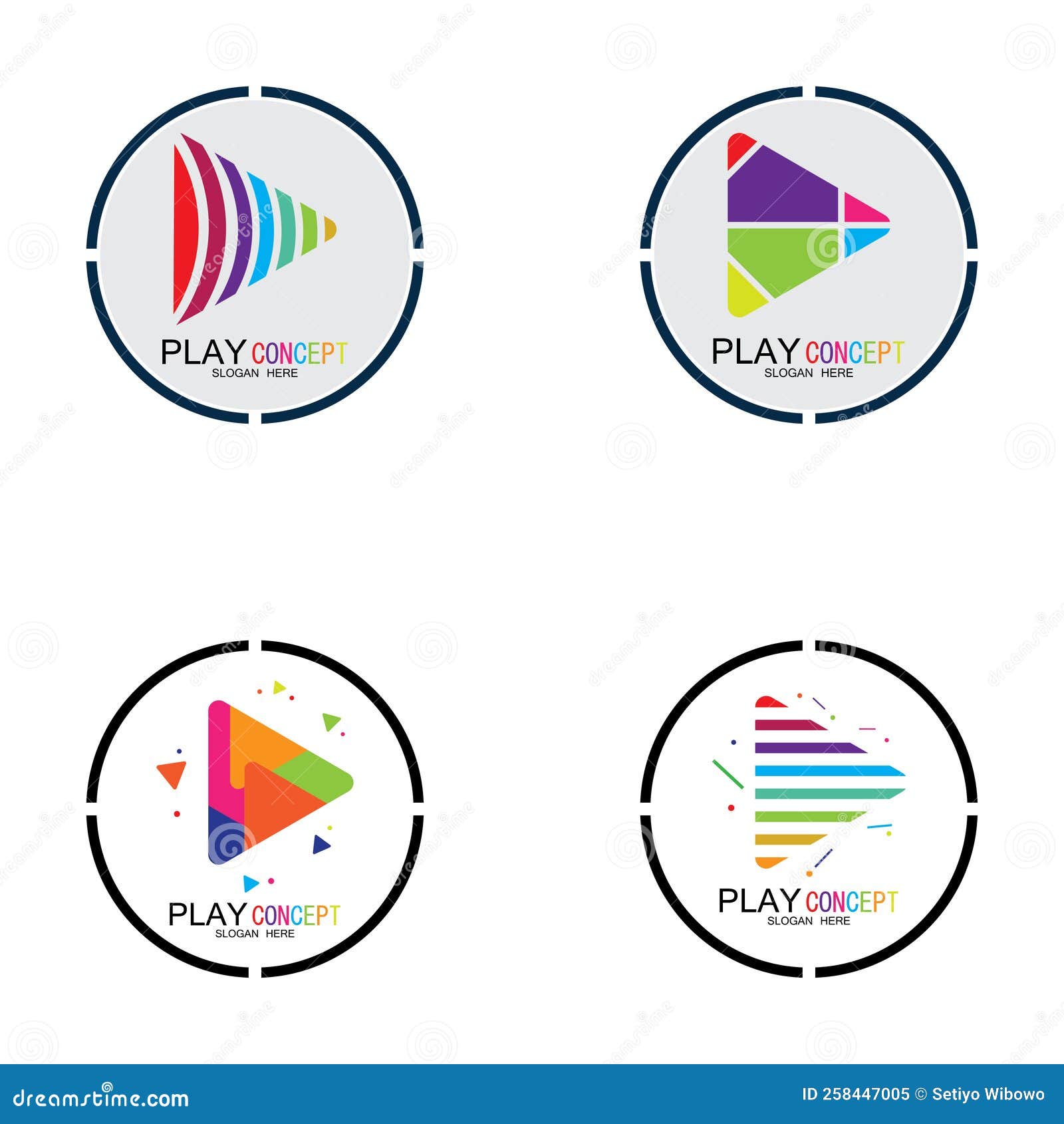 Play Logo Design Concept Vector Icon Symbol Stock Vector - Illustration ...