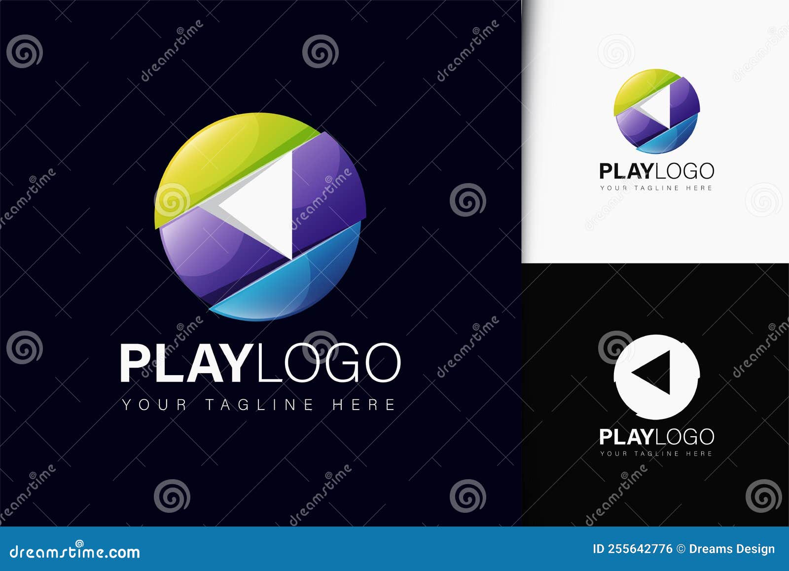 Play Logo Design with Gradient Stock Vector - Illustration of play ...