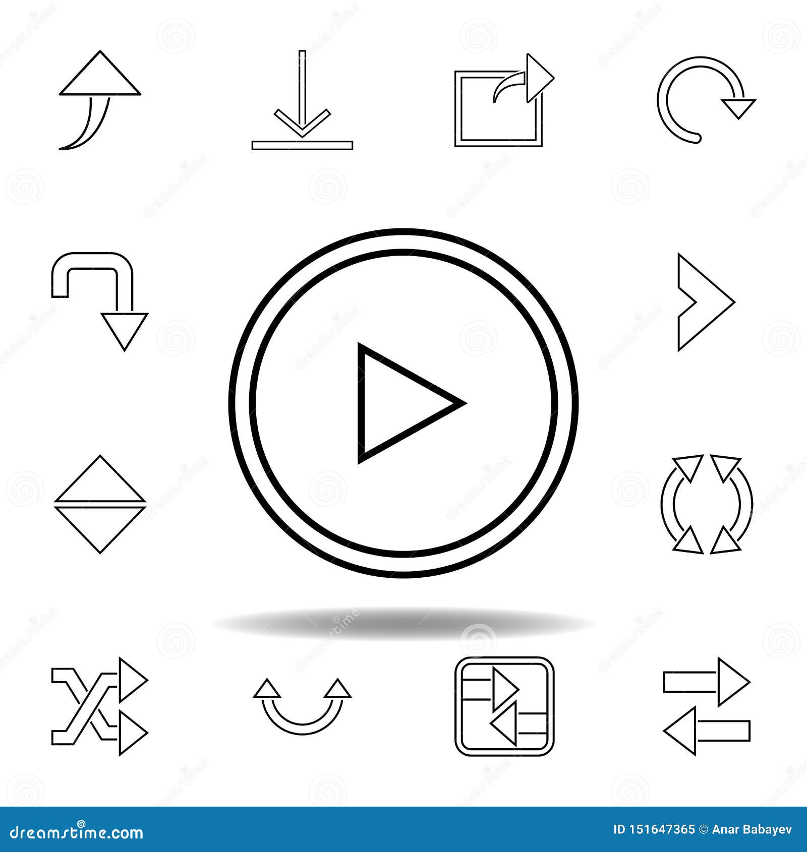 Play Mark Icon. Thin Line Icons Set for Website Design and Development ...