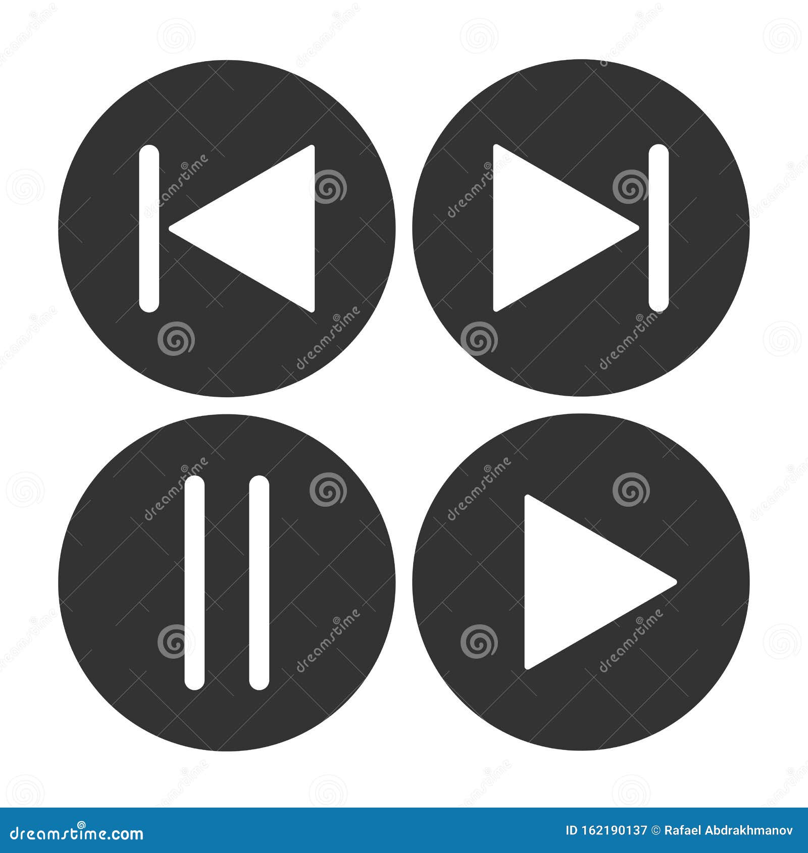 Play Media Button Icon. Music and Video Forward Click Shape Symbol ...