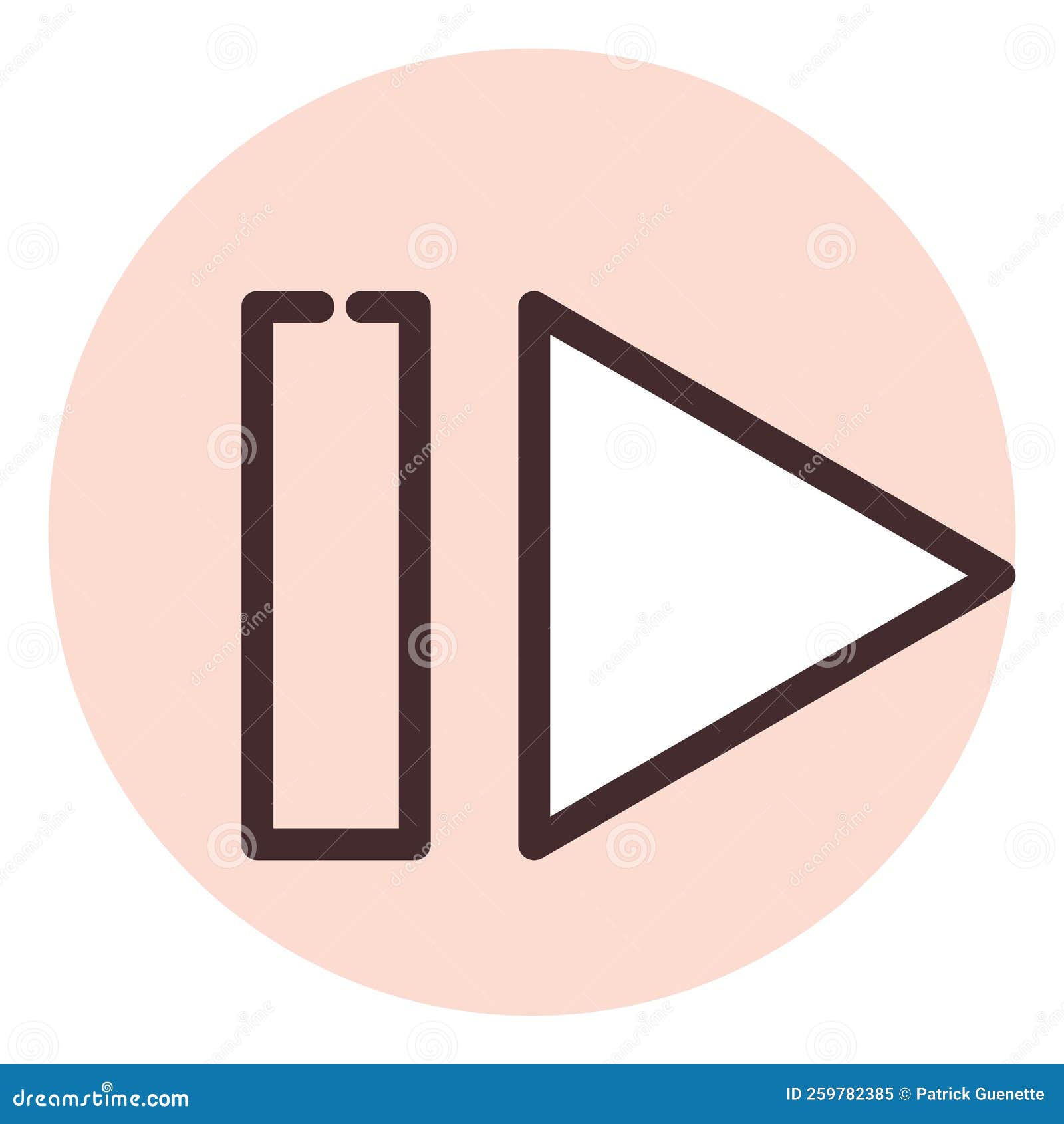 Play media forward, icon stock vector. Illustration of black - 259782385