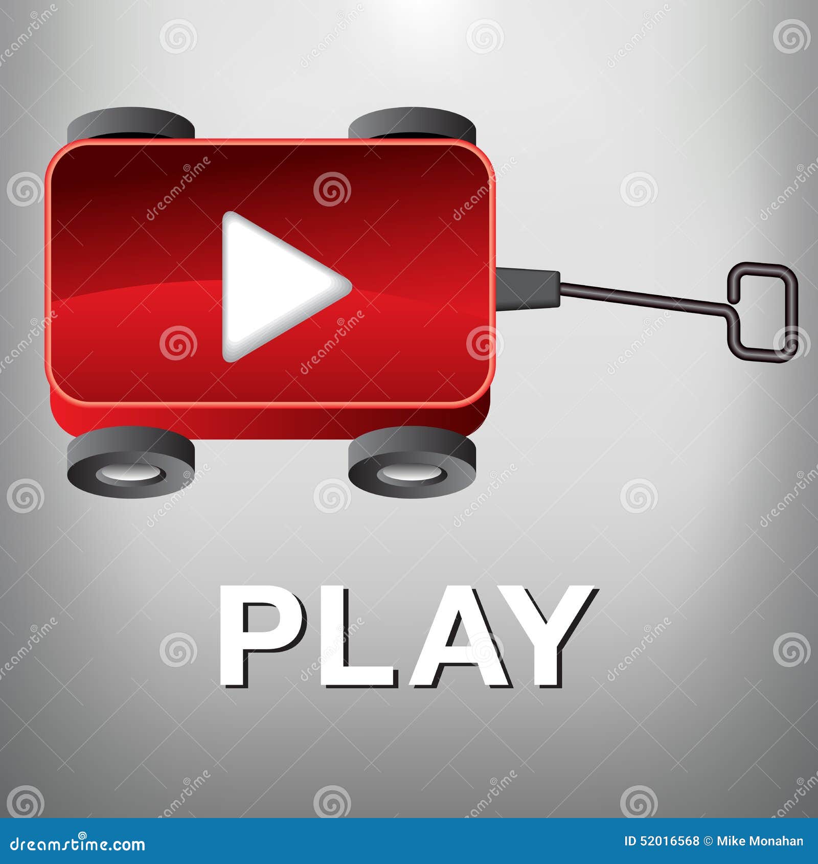 Play Movie Button that is Also a Little Red Wagon Stock Vector ...