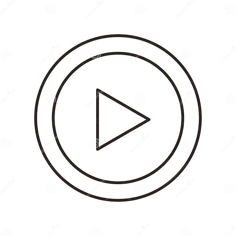 Play Movie Button Flat Icon Stock Vector - Illustration of background ...