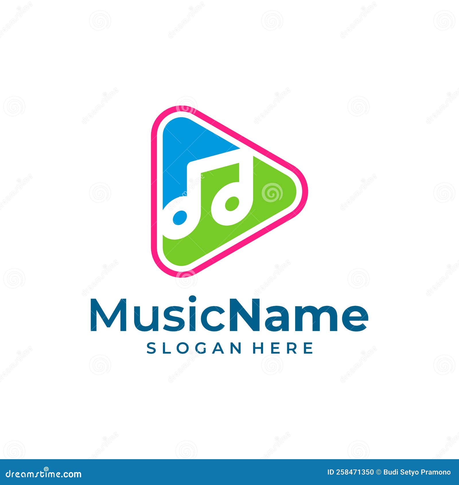 Play Music Logo Template Design Vector, Emblem, Design Concept ...