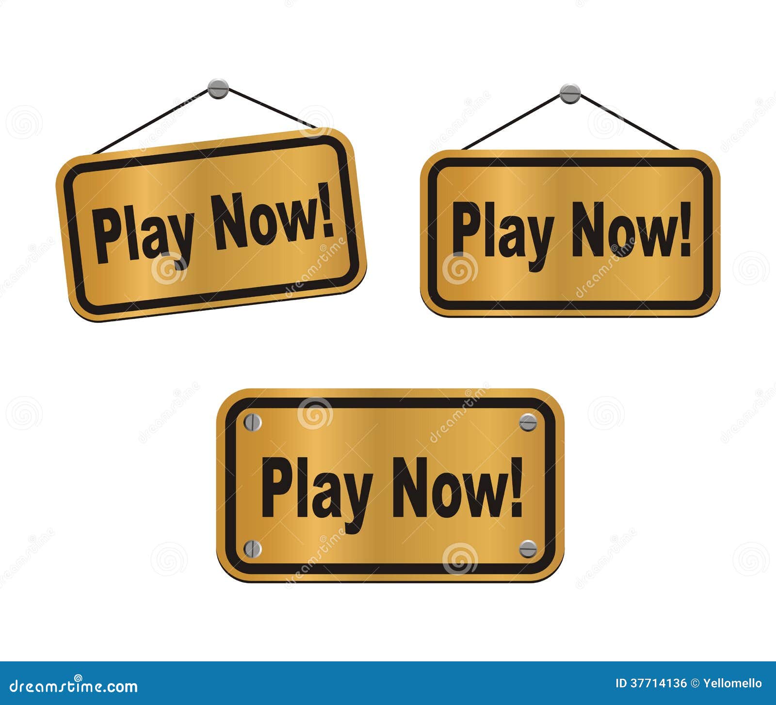 Bronze Play Button With Black Symbol Cartoon Vector | CartoonDealer.com ...