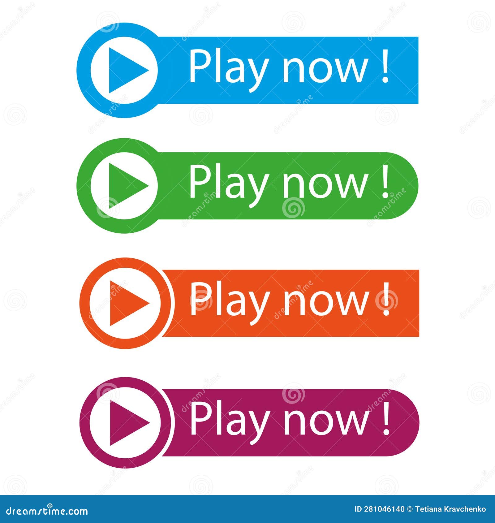 Play Now Buttons. Vector Illustration. Stock Image Stock Vector ...