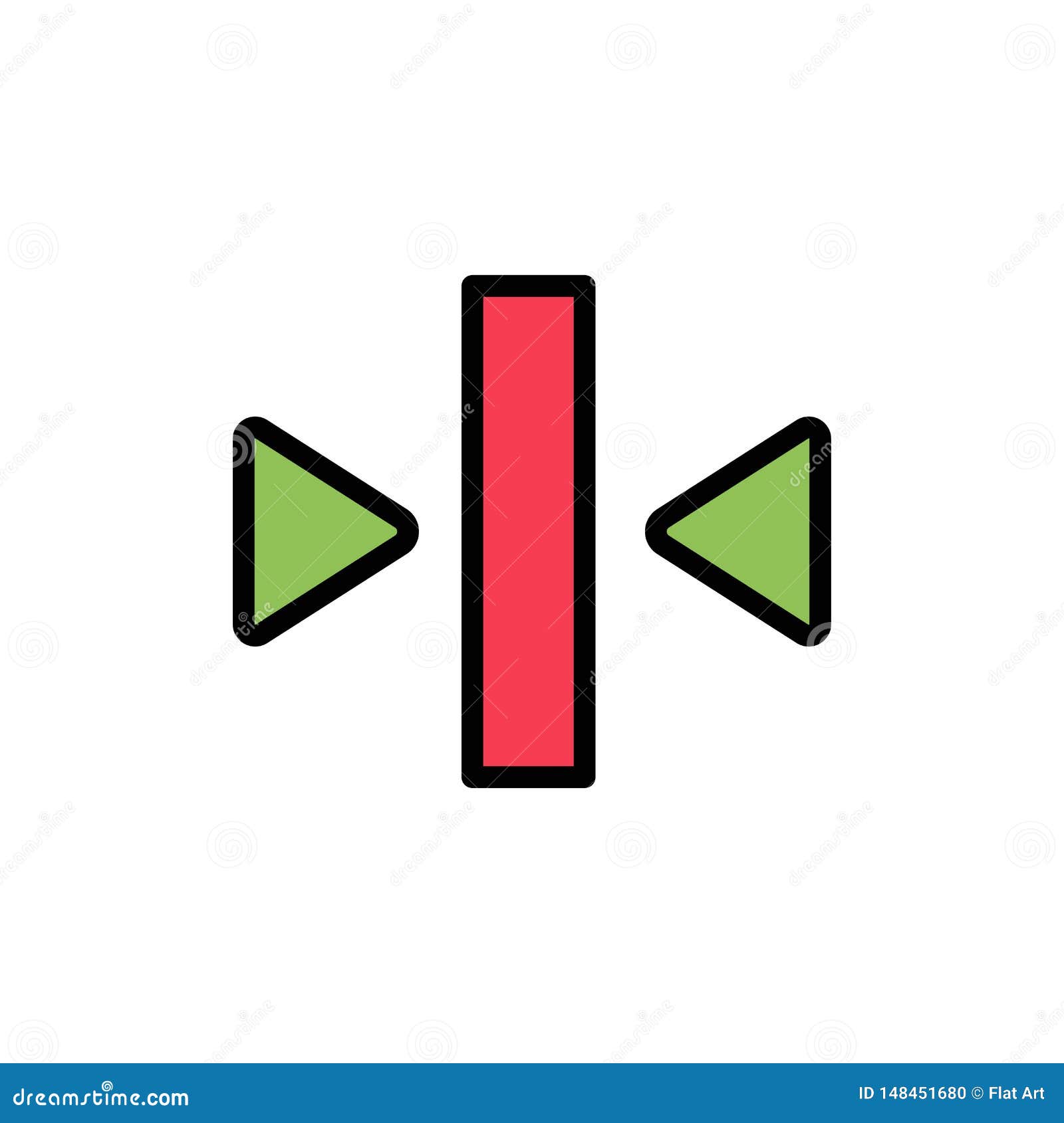 Play, Pause, Back, Media Flat Color Icon. Vector Icon Banner Template ...