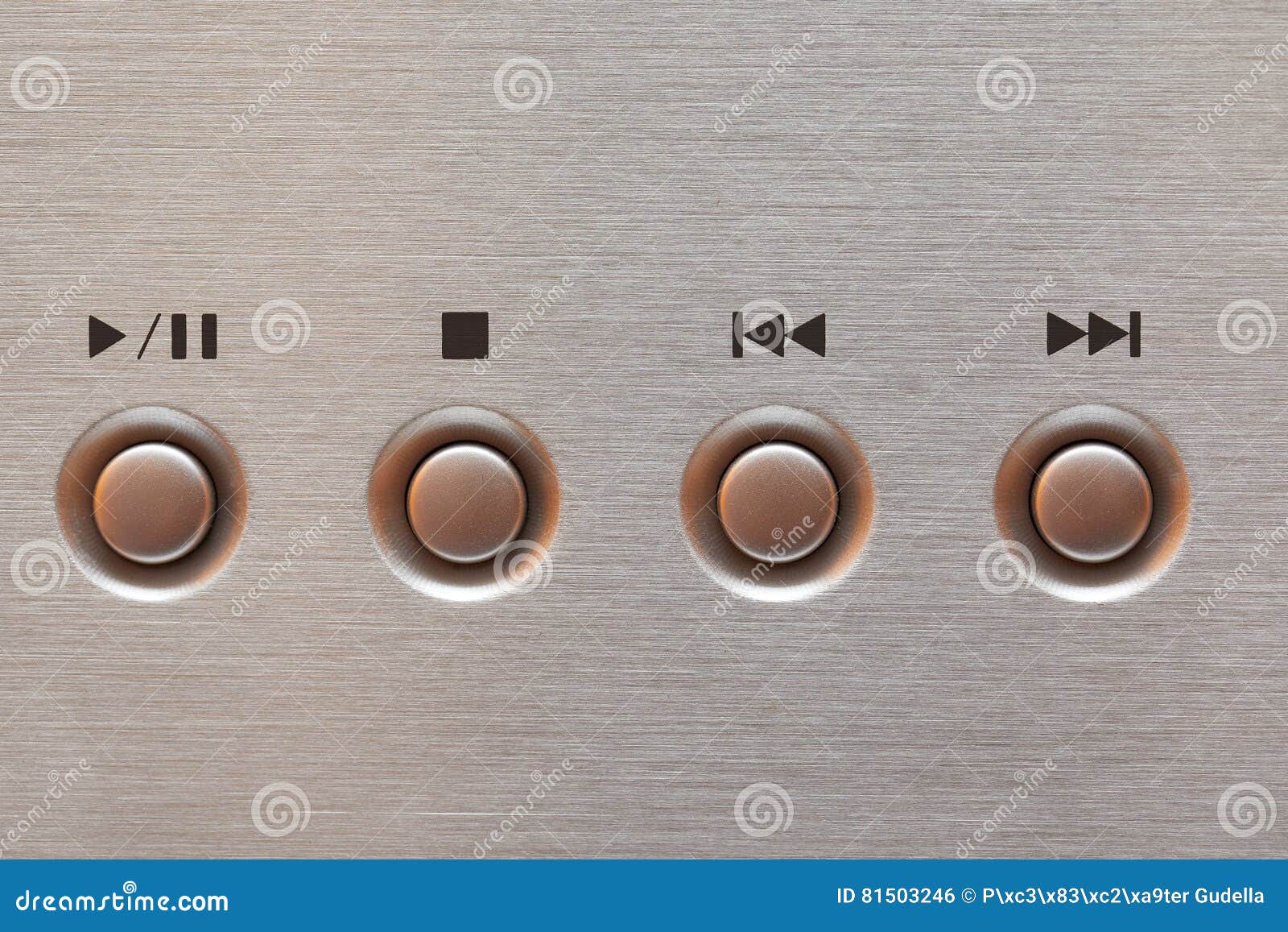 Play and Pause button stock photo. Image of metallic - 81503246