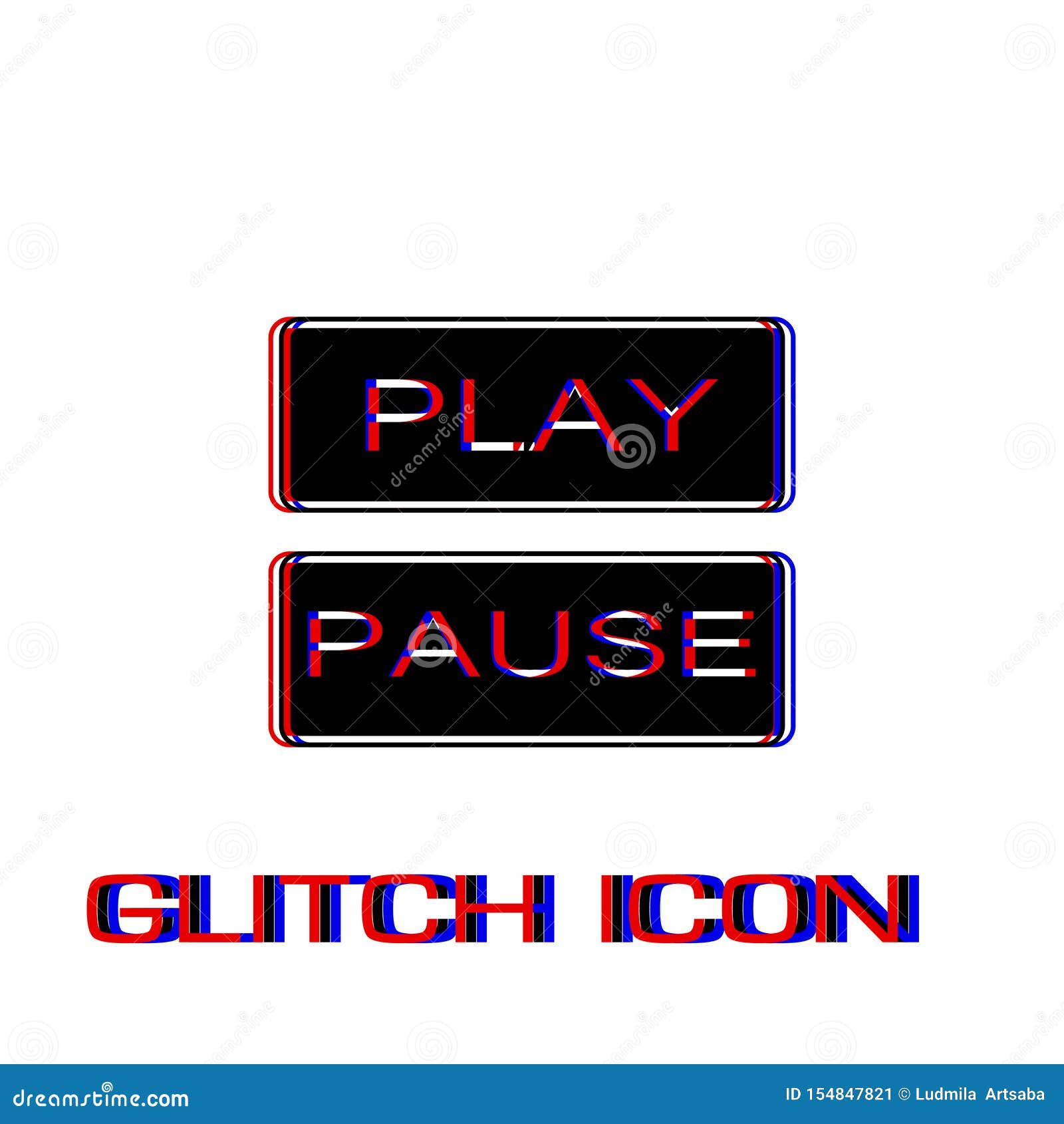 Play and Pause Button Icon Flat. Stock Vector - Illustration of ...