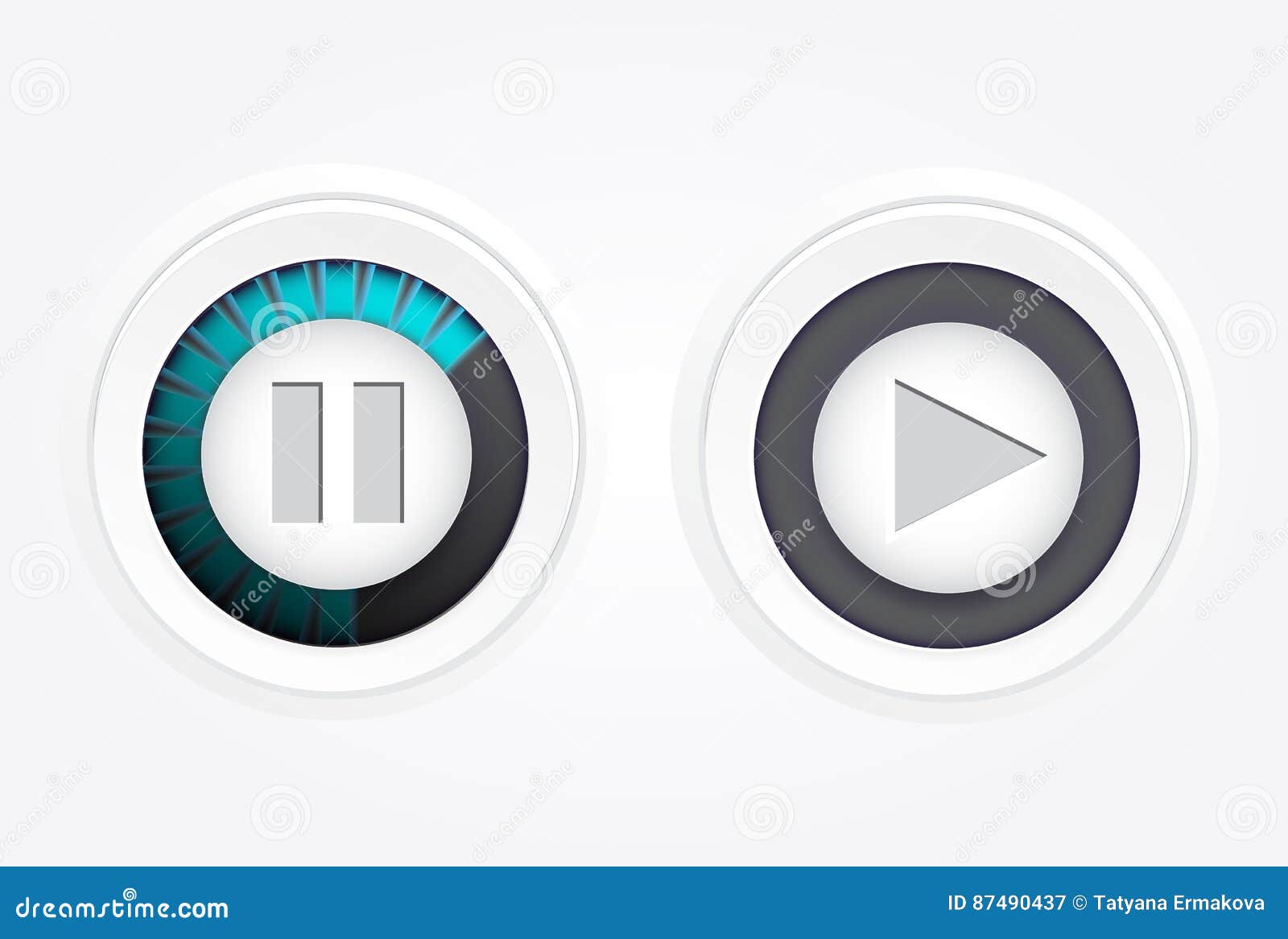 Play, pause button. Vector stock vector. Illustration of computer ...