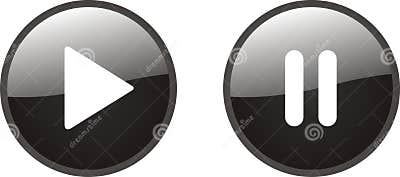 Play and pause buttons stock vector. Illustration of pause - 7250597