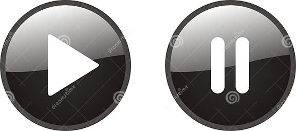Play and pause buttons stock vector. Illustration of pause - 7250597