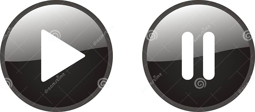 Play and pause buttons stock vector. Illustration of pause - 7250597