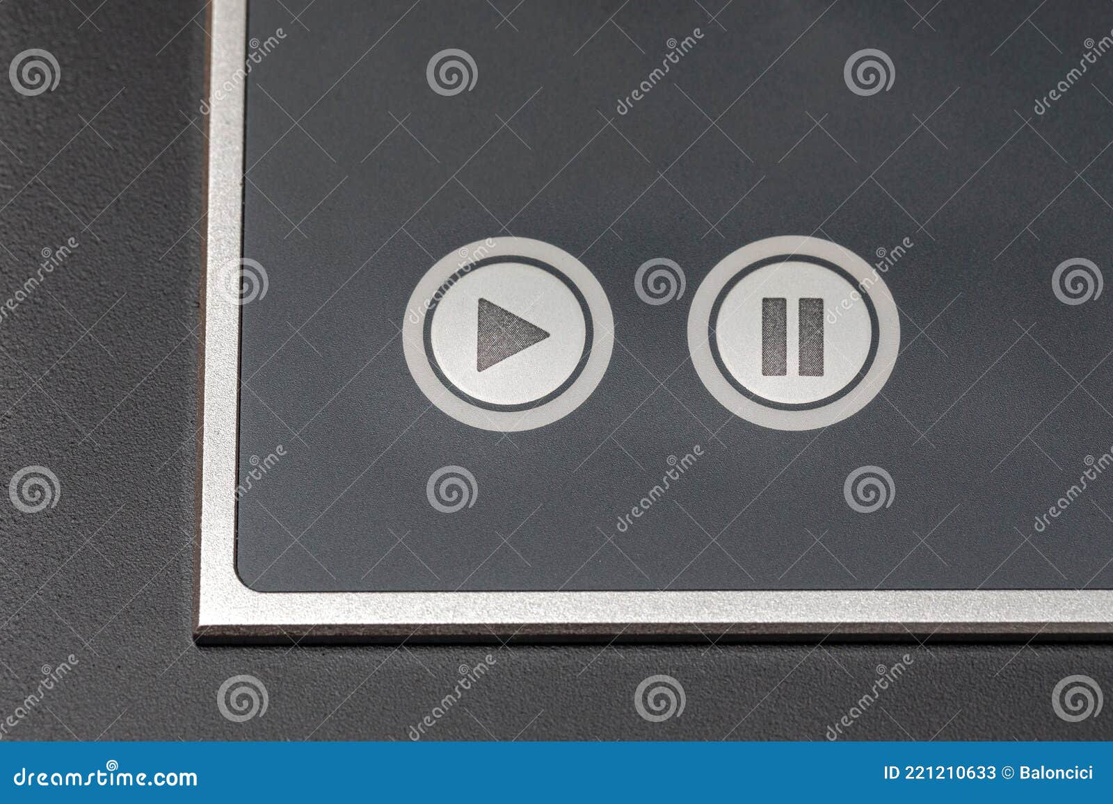 Play Pause Buttons stock image. Image of technology - 221210633