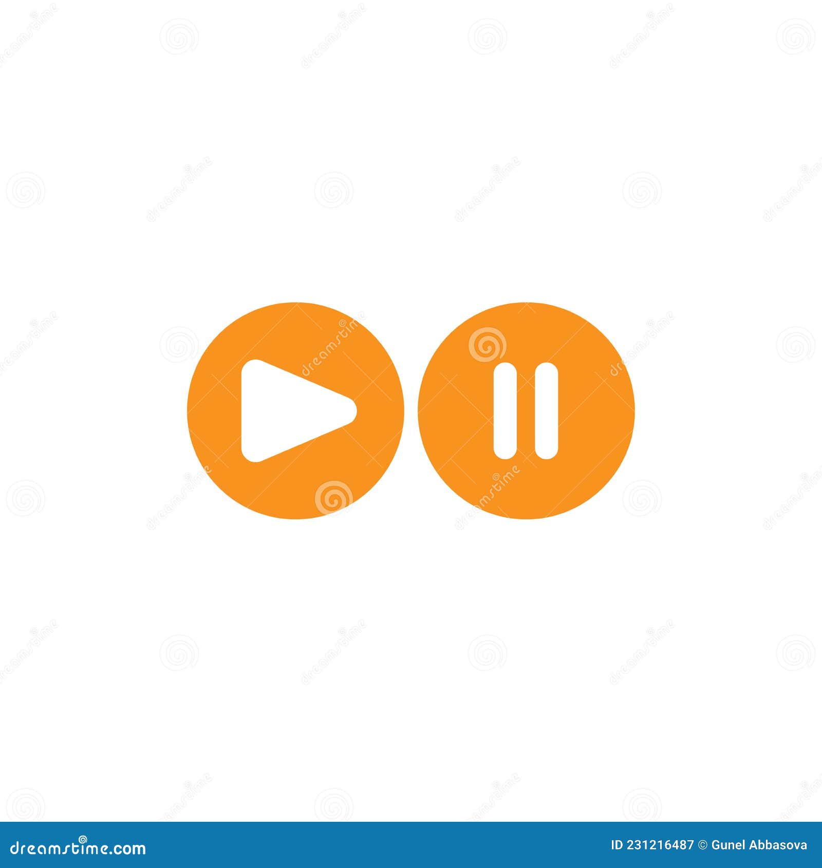 Play and Pause Clipart. Play and Pause Colorful Flat Icon Stock Vector ...