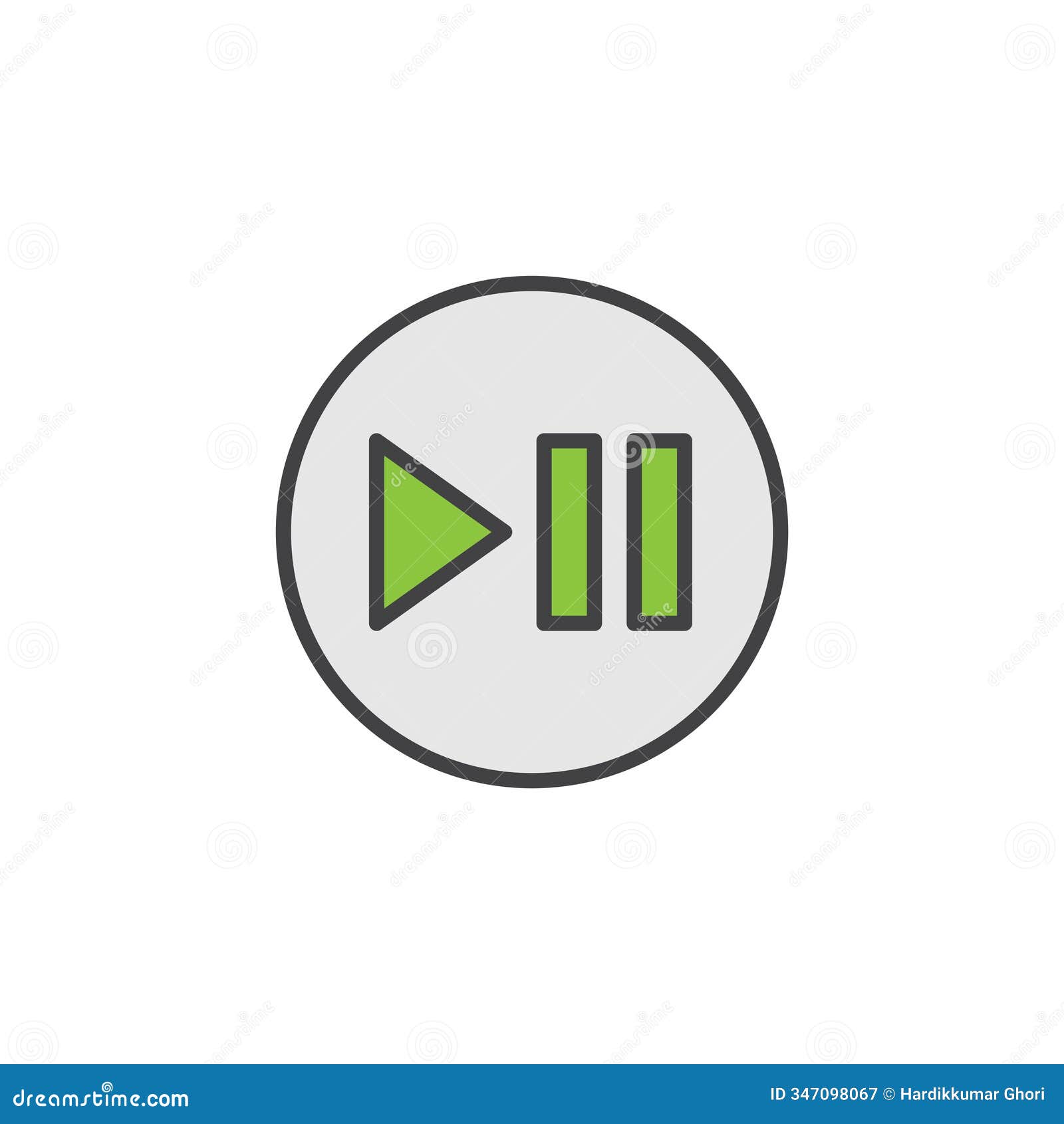 Play Pause Icon in Colored Version Stock Illustration - Illustration of ...