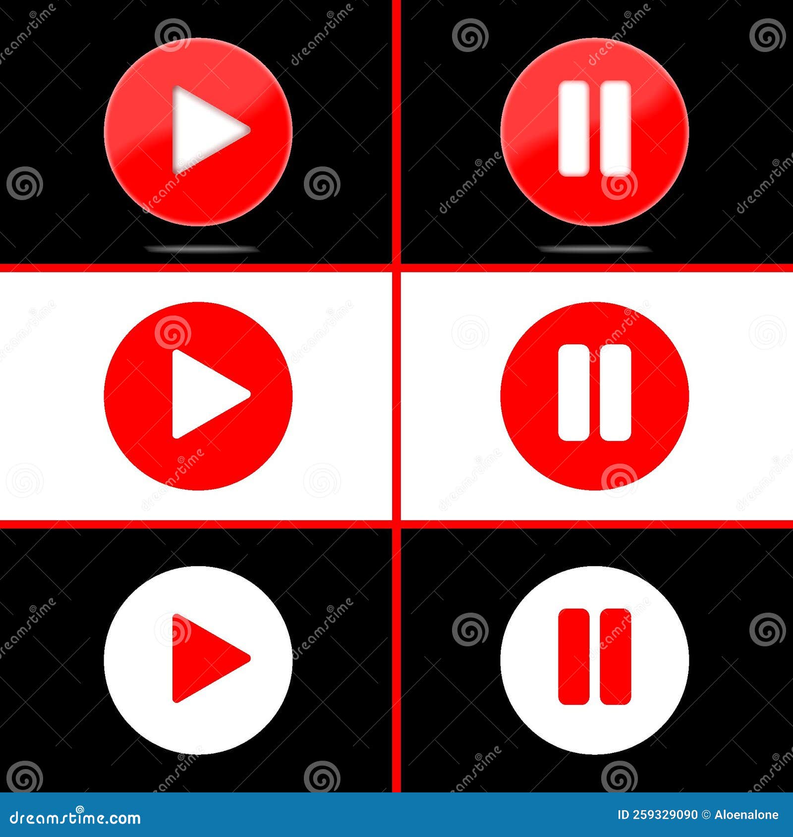 Play and Pause Icon, Play and Pause Button Vector Set Stock ...