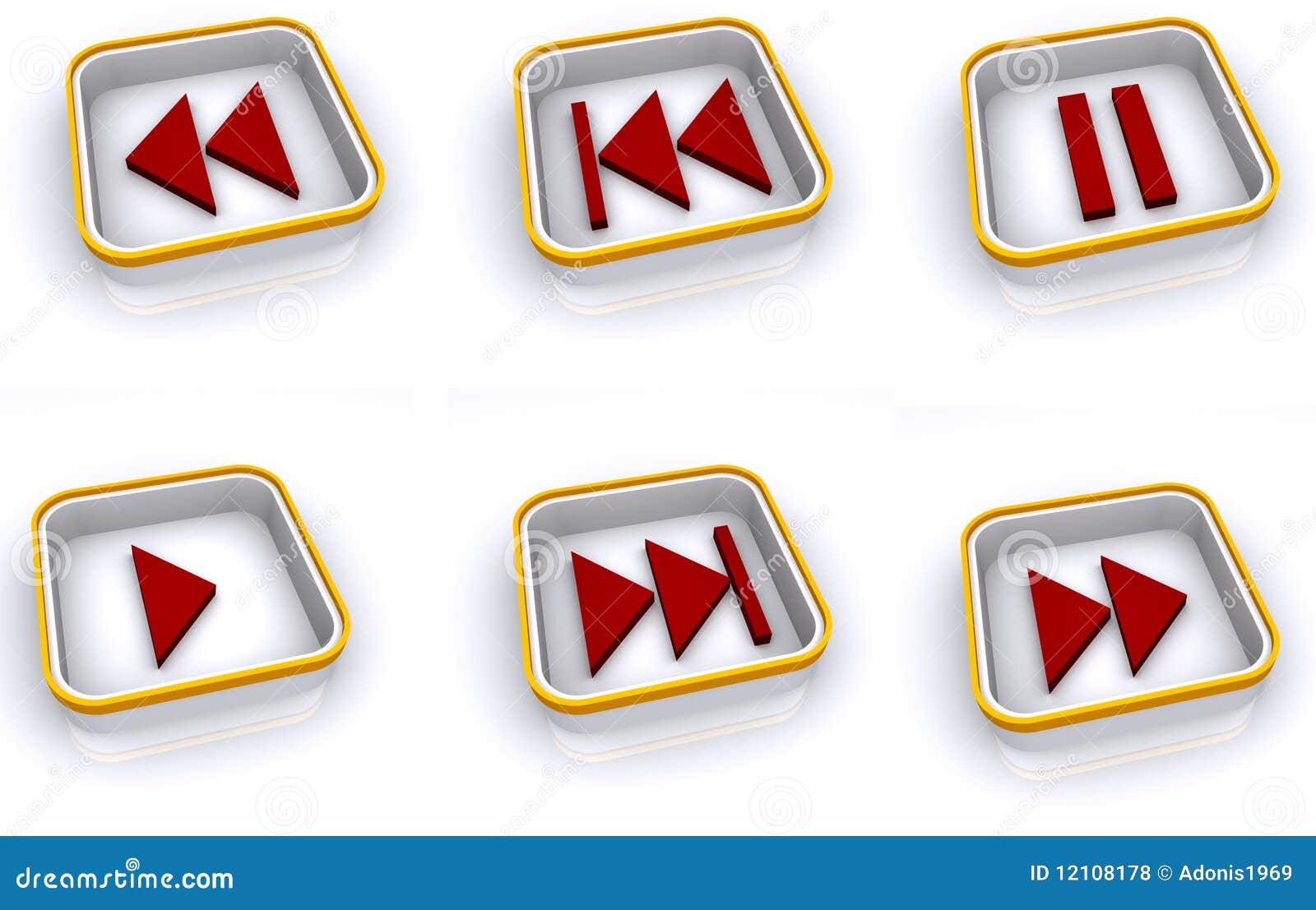 Play and pause icon set stock illustration. Illustration of technology ...