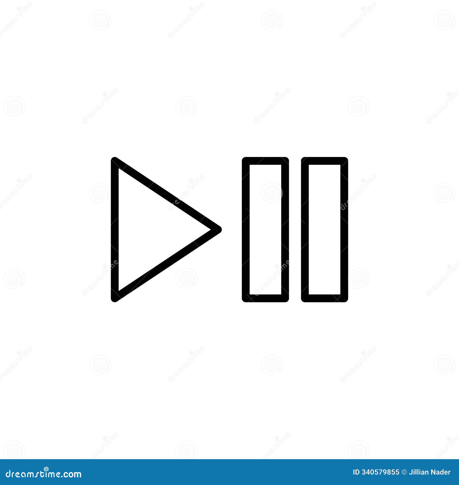 Play Pause Icon Thin Line Art Isolated Stock Vector - Illustration of ...