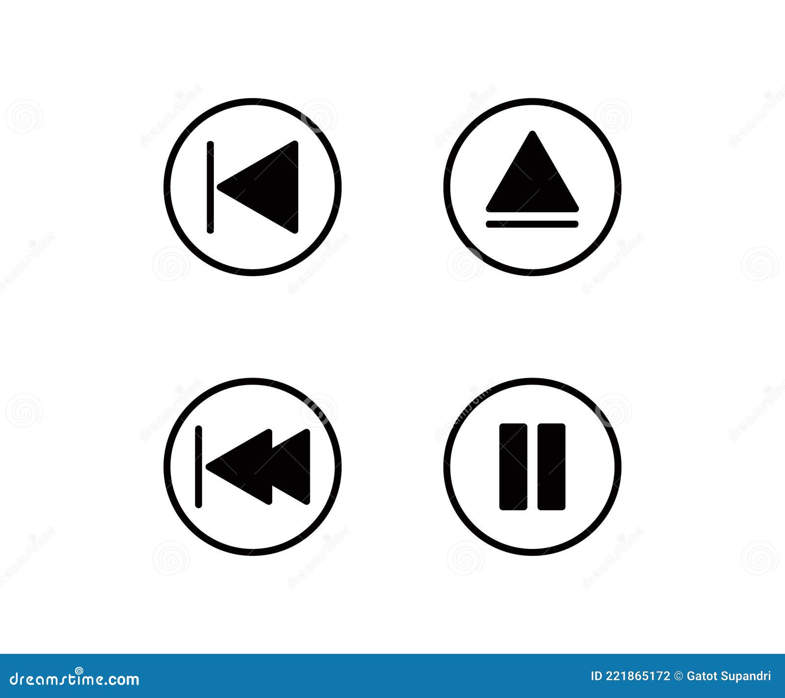 Play Pause Stop Button Icon Flat Style Logo Template Stock Vector ...