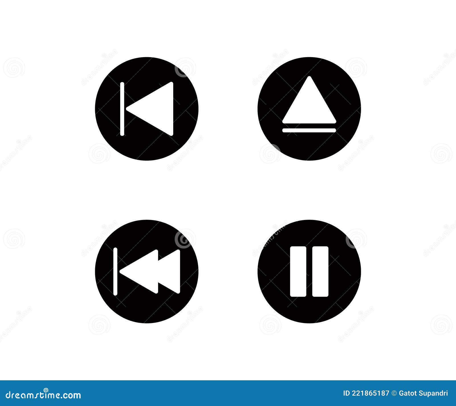 Play Pause Stop Button Icon Flat Style Logo Template Stock Vector ...