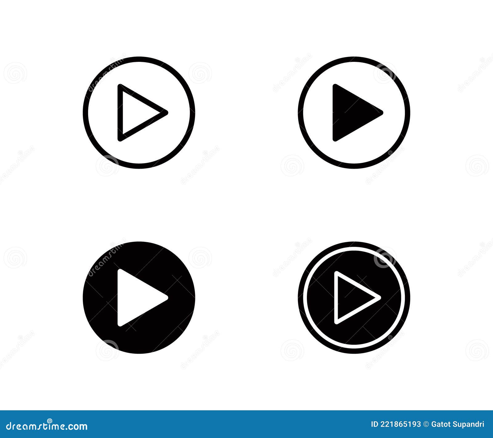 Play Pause Stop Button Icon Flat Style Logo Template Stock Vector ...