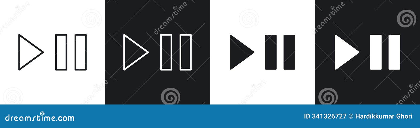 Play, Pause, Stop, Record, Forward, Rewind, Previous, Next Buttons Icon ...