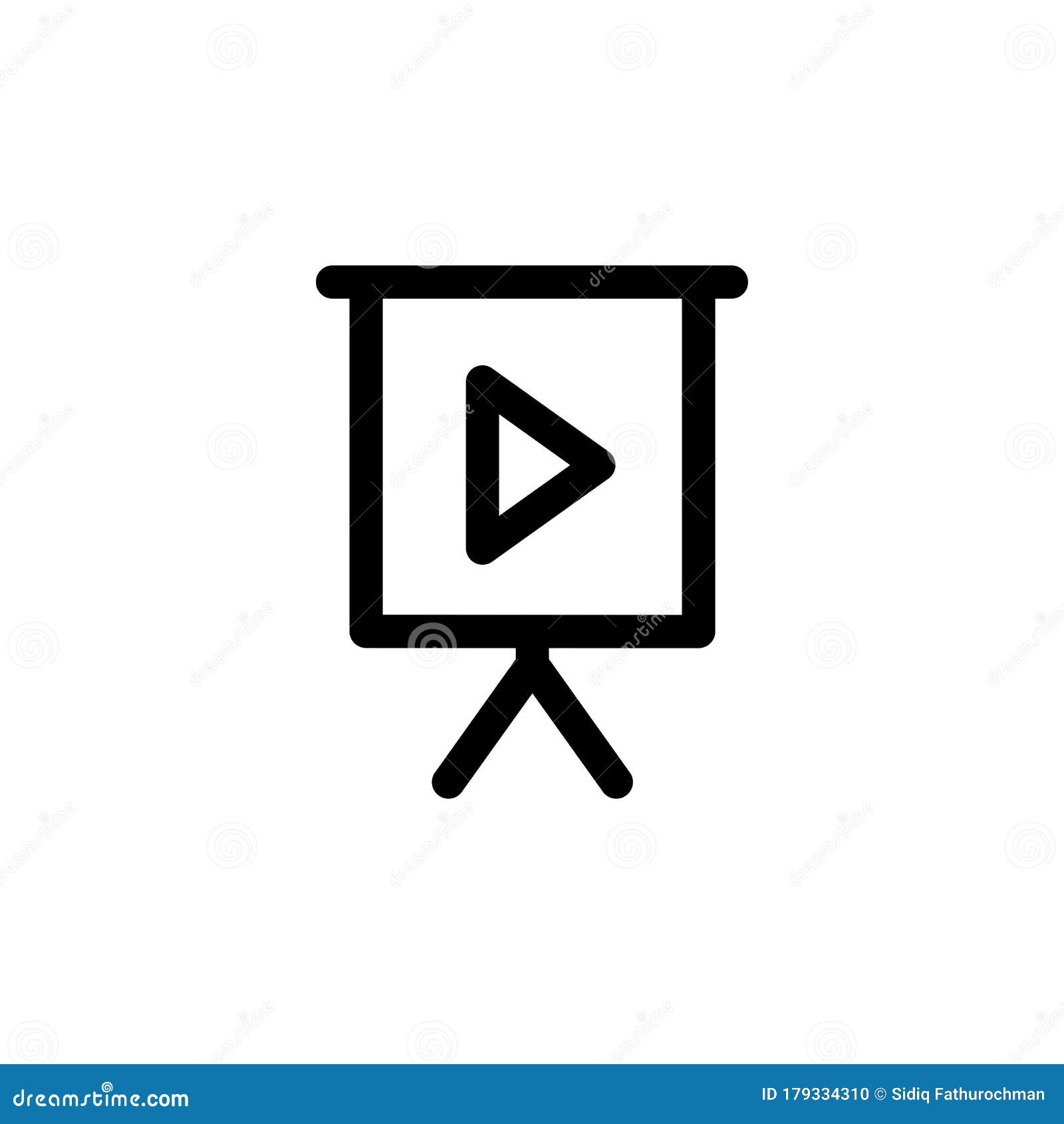 Play Presentation Icon stock vector. Illustration of icon - 179334310