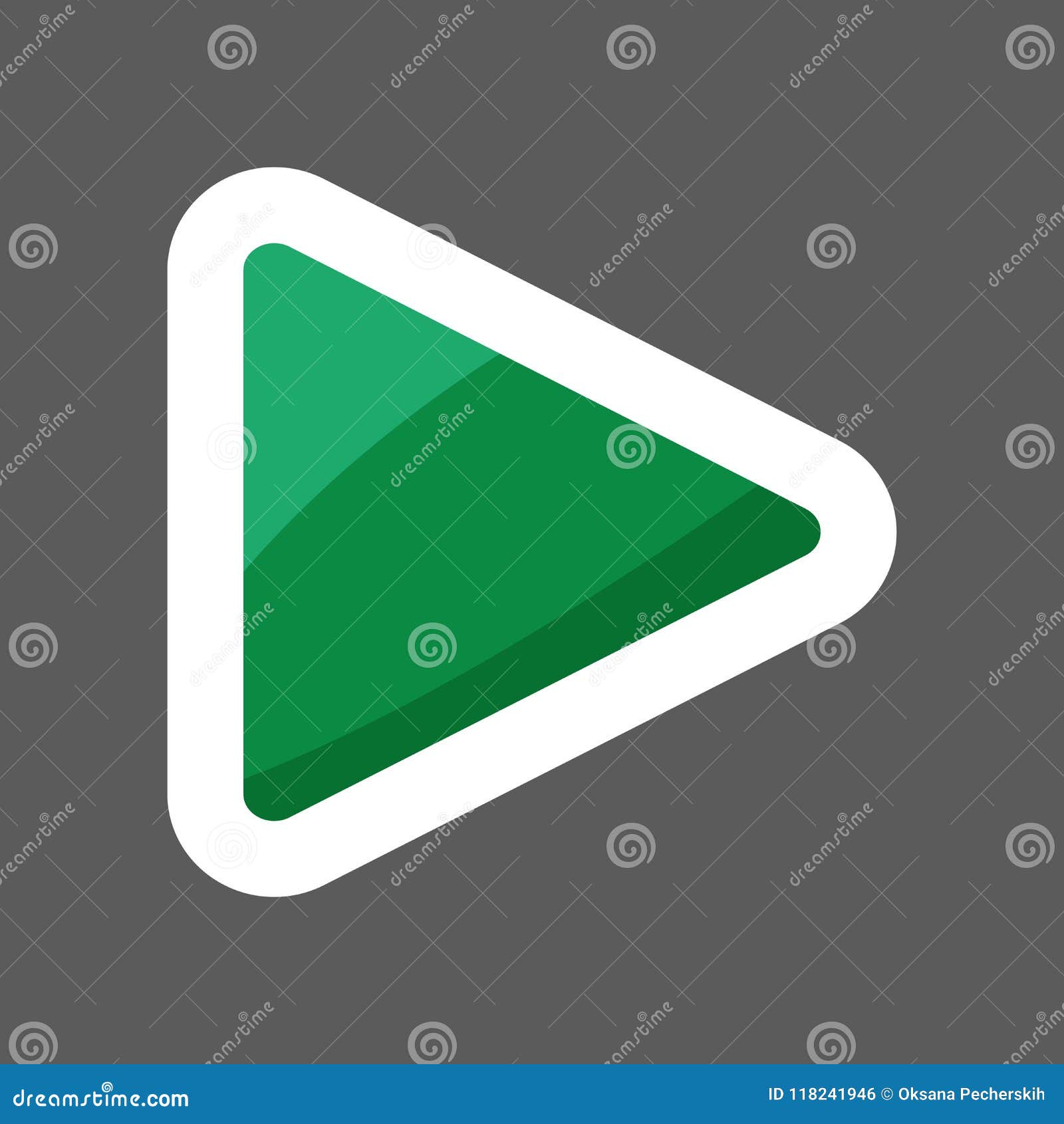 Play Press Button Icon Colored Sticker. Press Vector Illustration ...