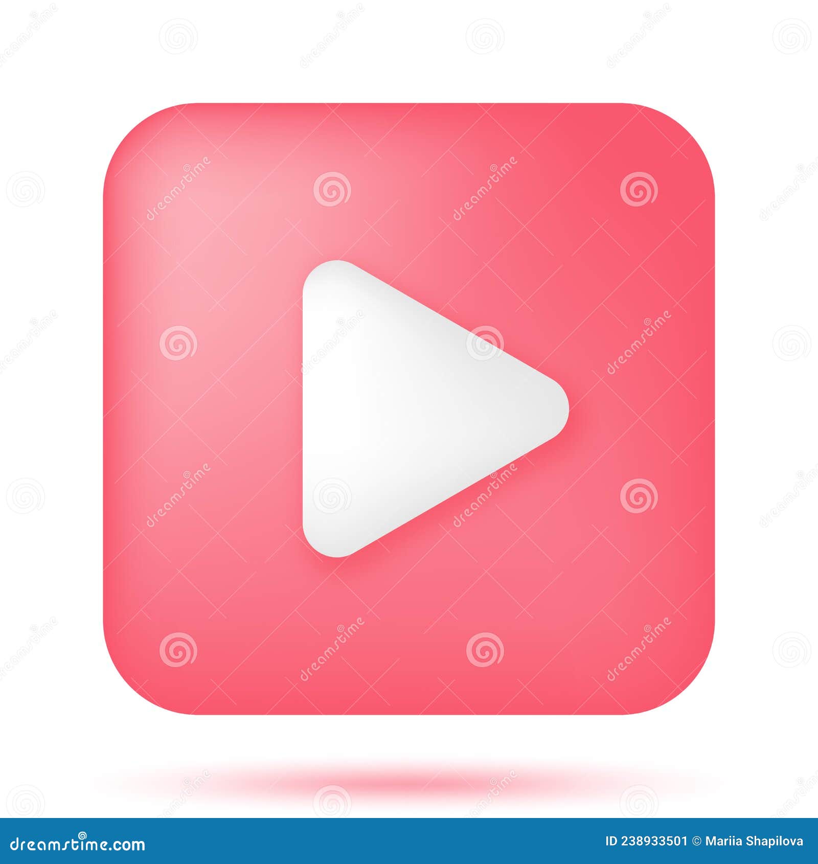 Play red icon shape symbol stock vector. Illustration of social - 238933501