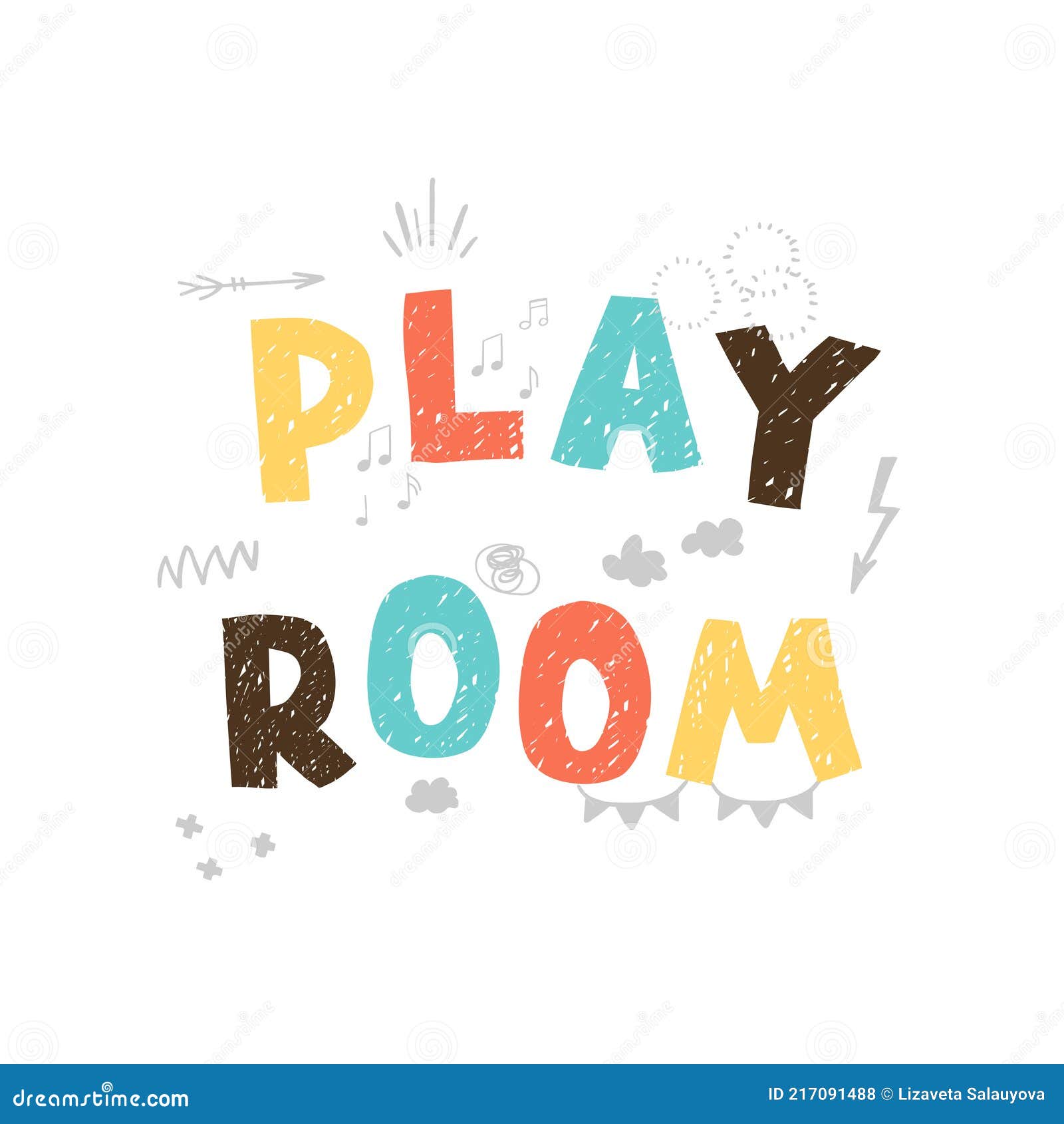 Play Room - Colorful Logo Isolated on White Background - Stock Vector ...
