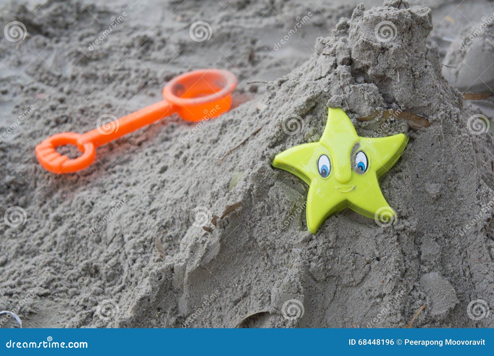 Play Sand Castle with Plastic Toy Stock Photo - Image of play ...