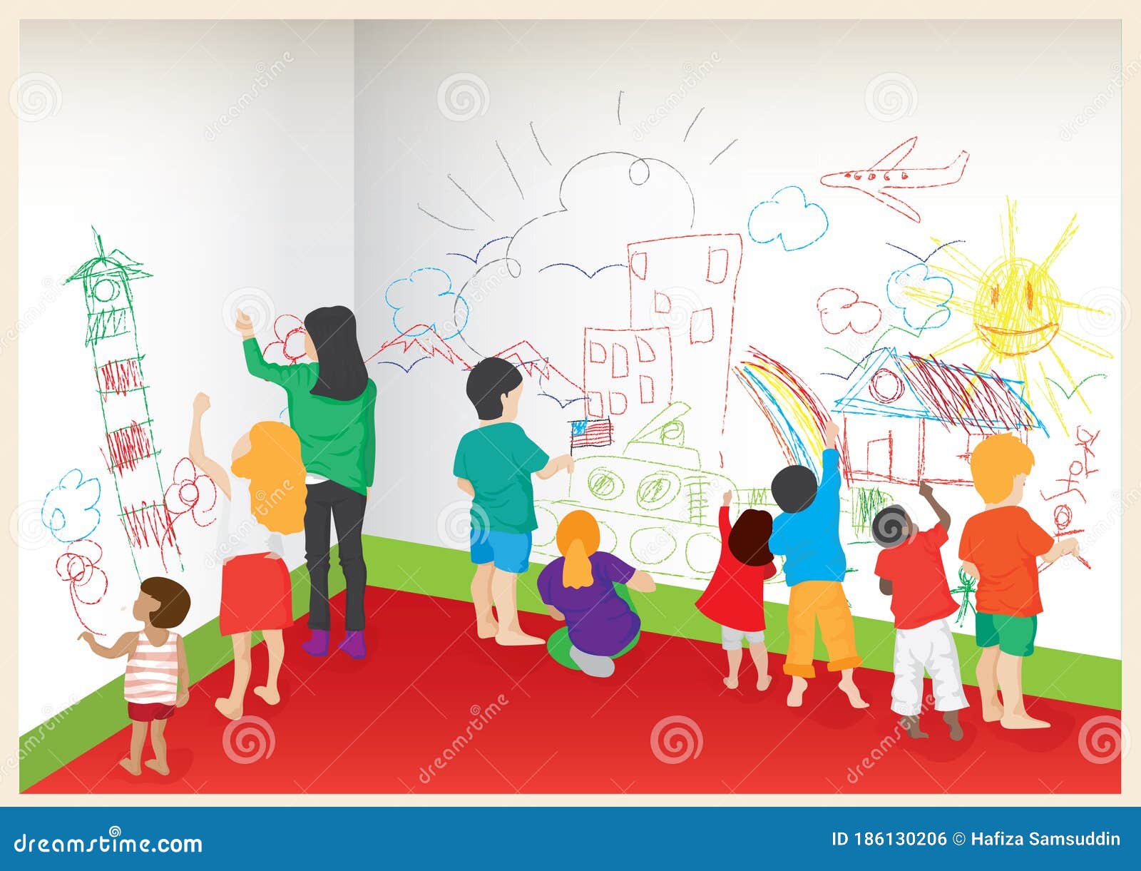 Play School. Vector Illustration Decorative Design Stock Photo - Image ...