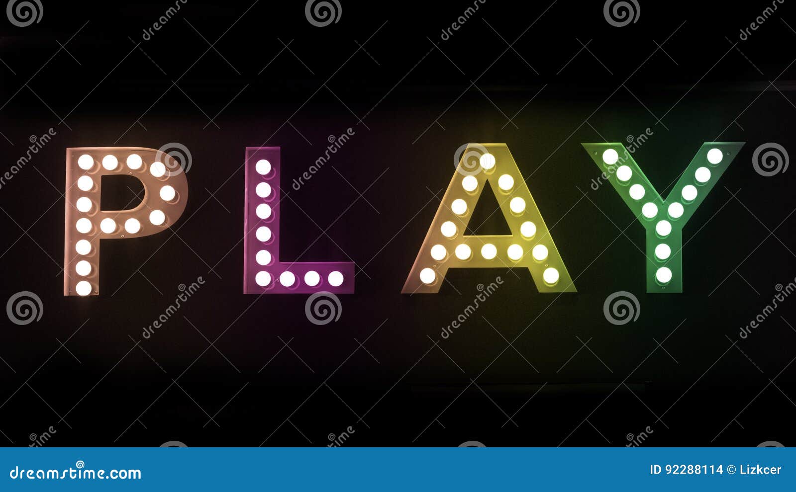 Play sign stock photo. Image of glass, background, night - 92288114