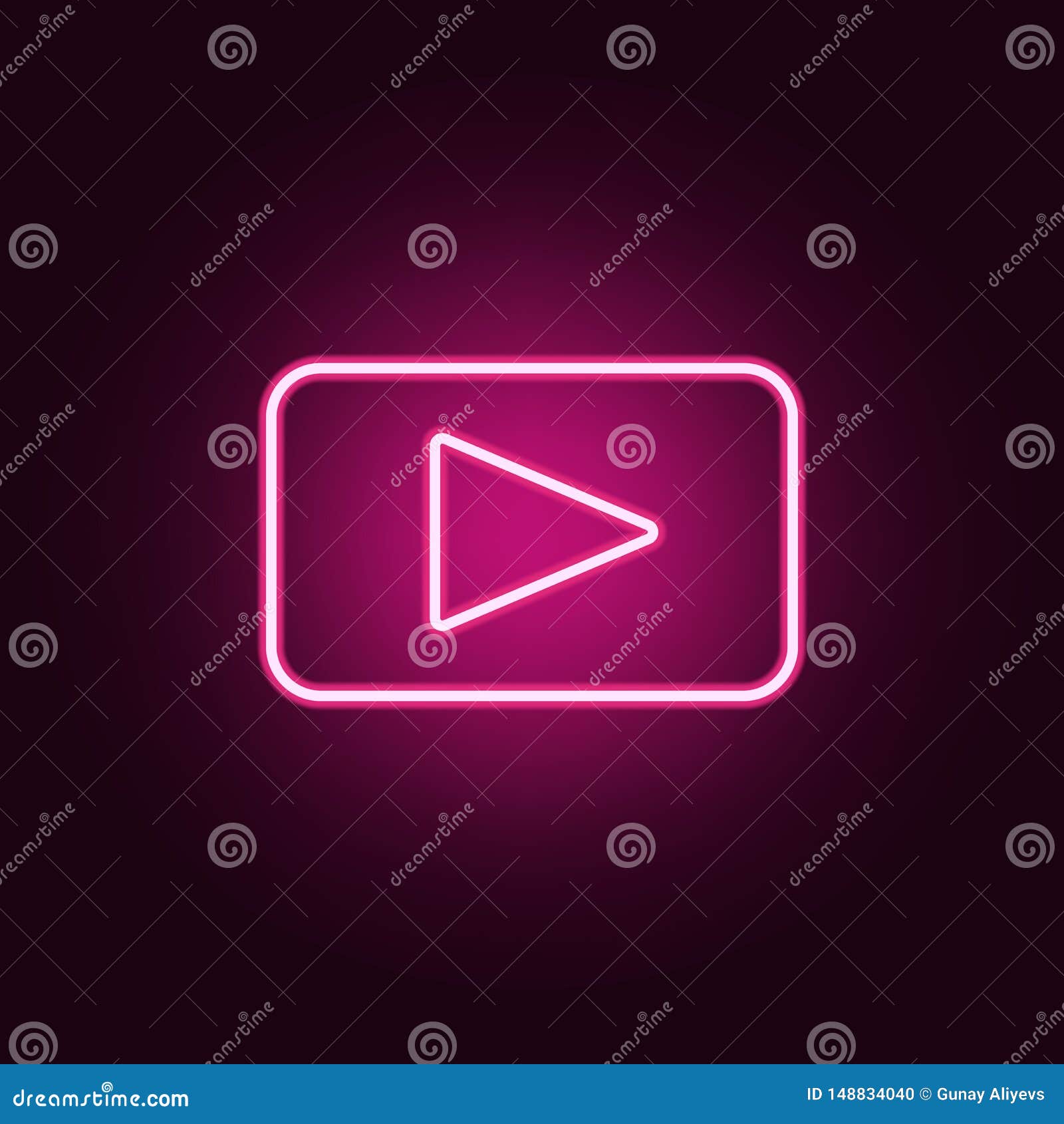 Play Sign Neon Icon. Elements of Web Set Stock Illustration ...