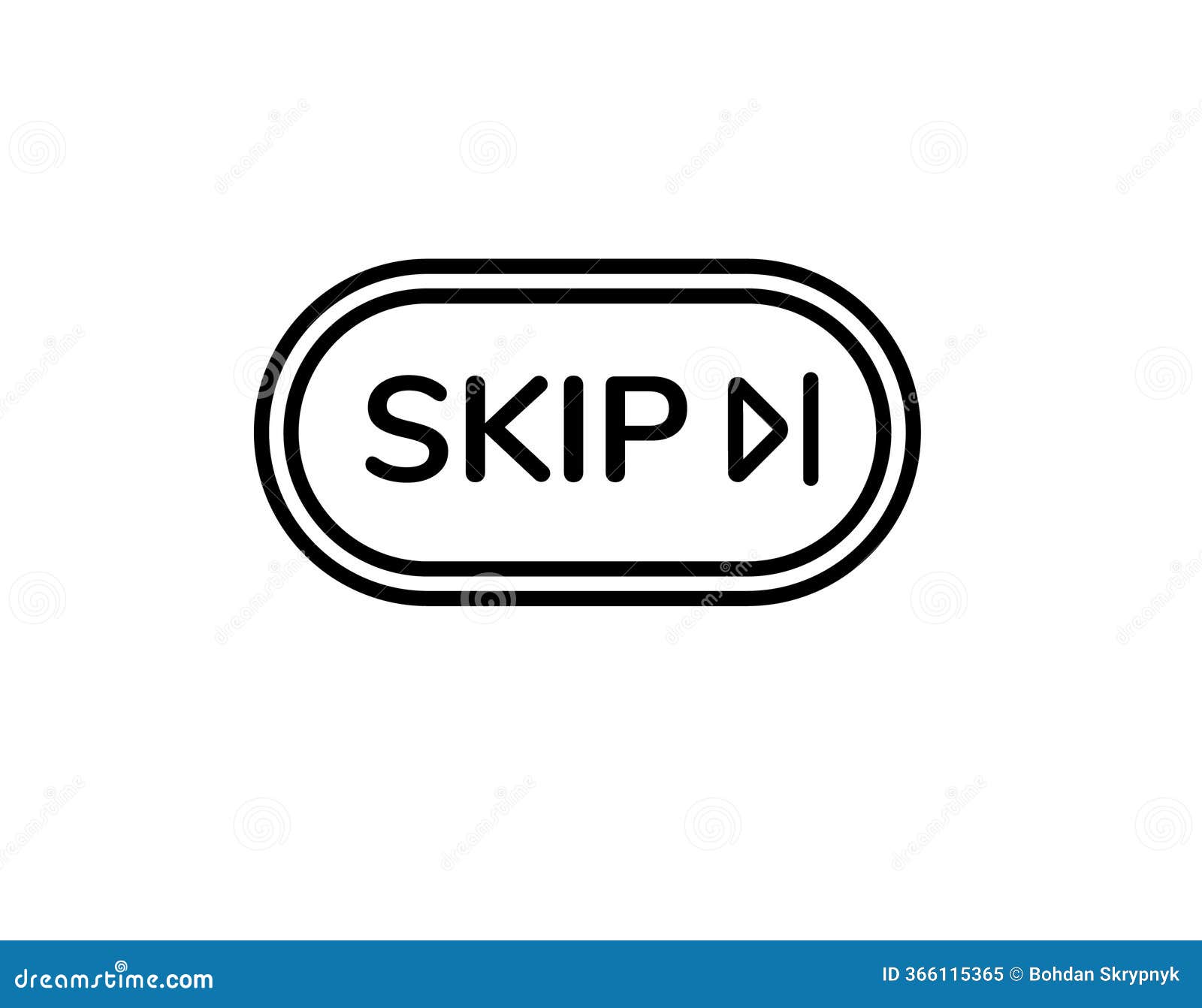 Skip Button Icon With Play Symbol For User Interface And Media Controls ...