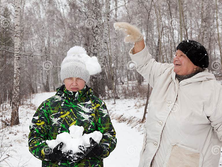 Play snowballs stock image. Image of emotion, playful - 27565935