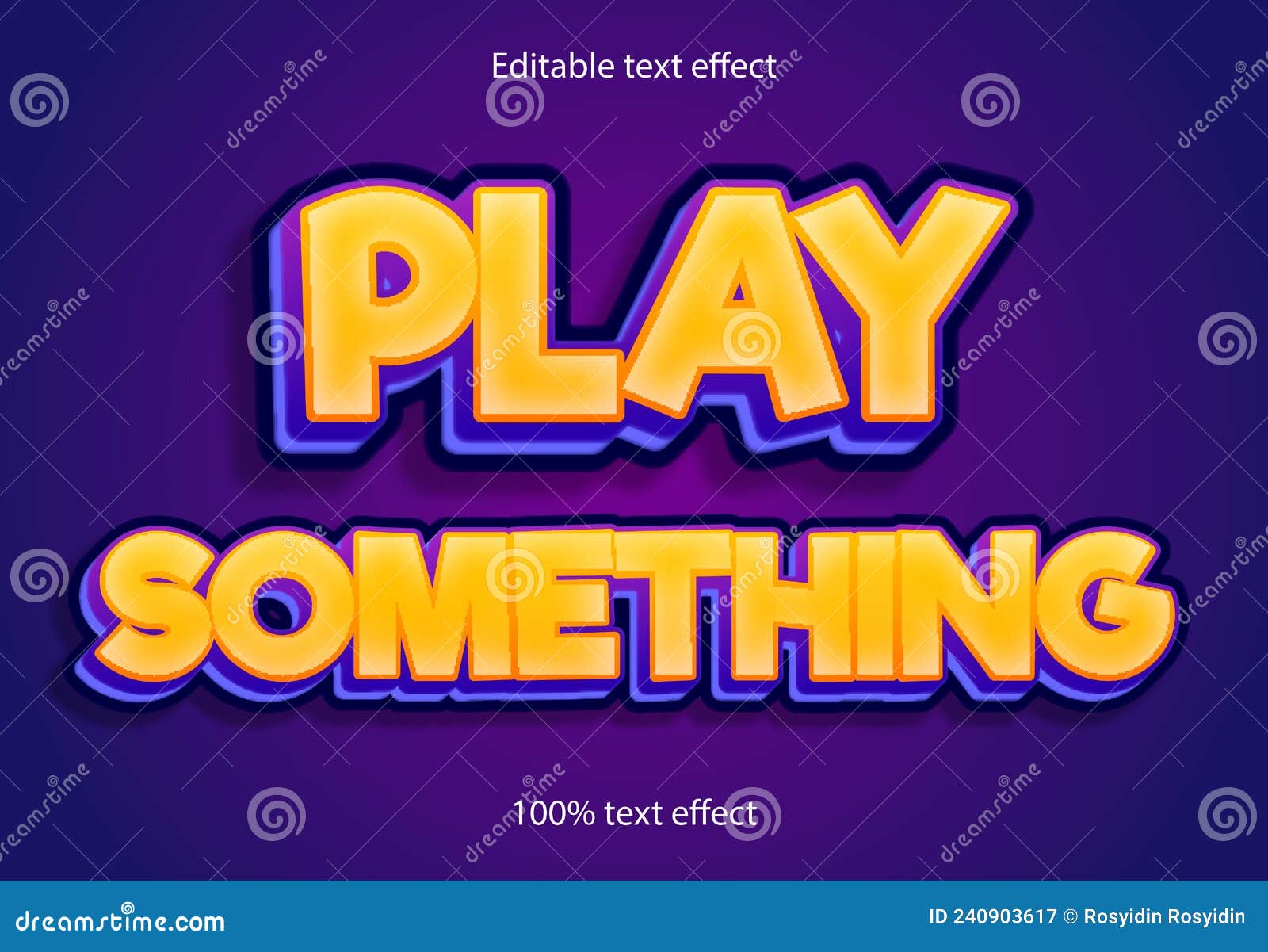 Play Something Purple Background Yellow Writing Text Effect Stock ...