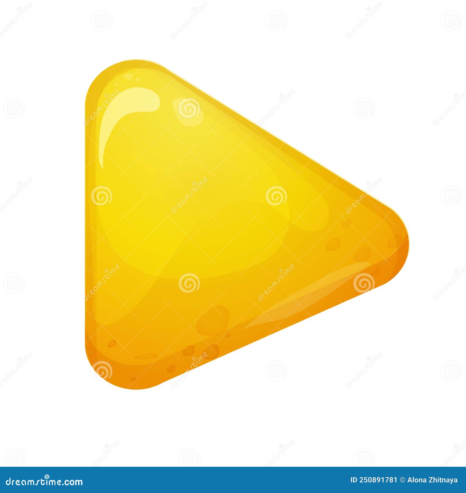 Play or Start Button in Funny Cartoon Style Isolated on White ...