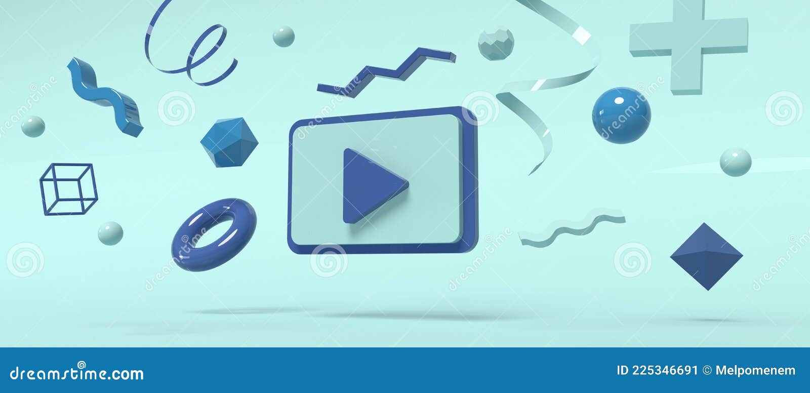 Play and Start Button Icon - 3D Render Stock Illustration ...