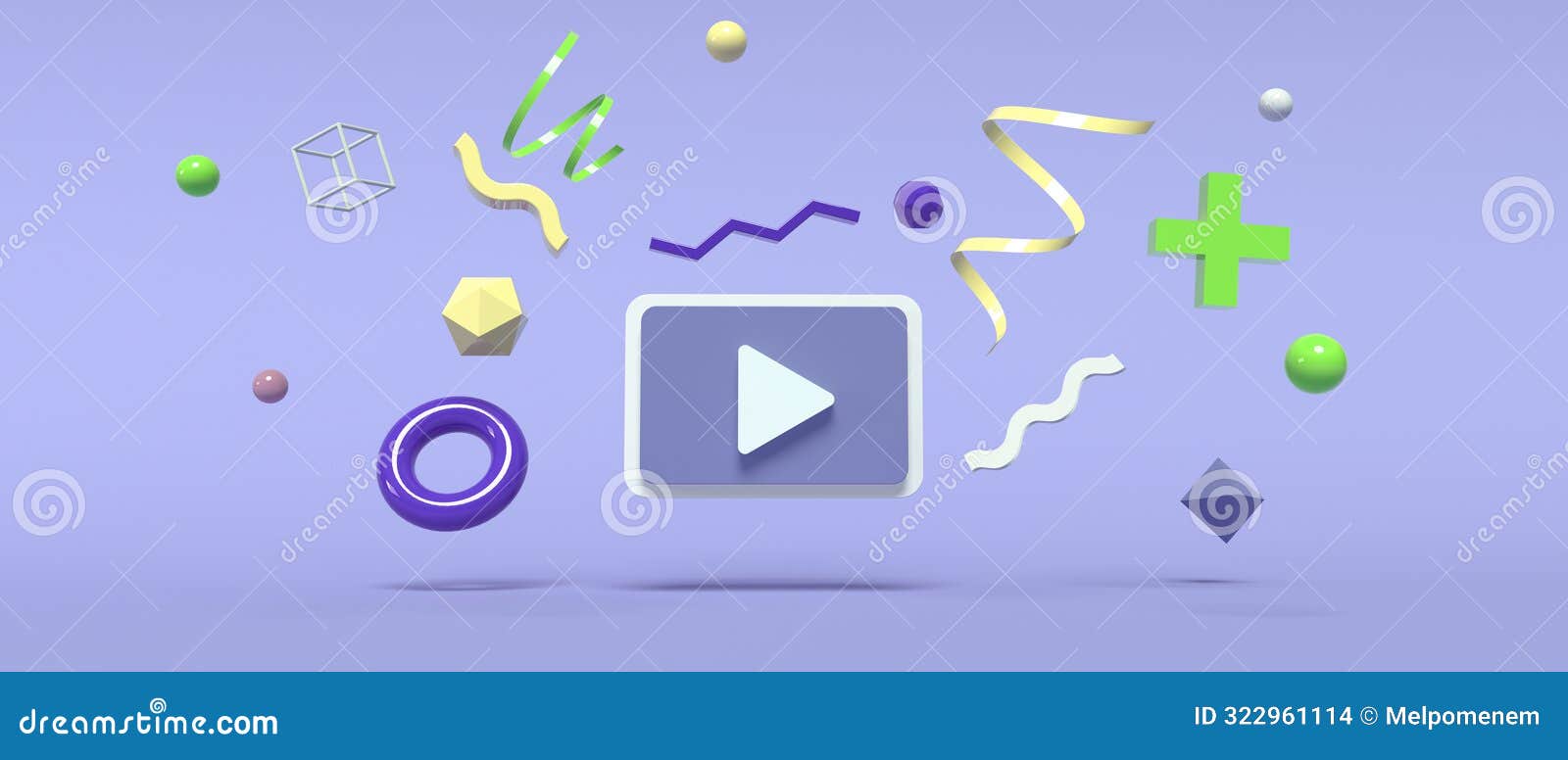 Play and Start Button Icon - 3D Render Stock Illustration ...