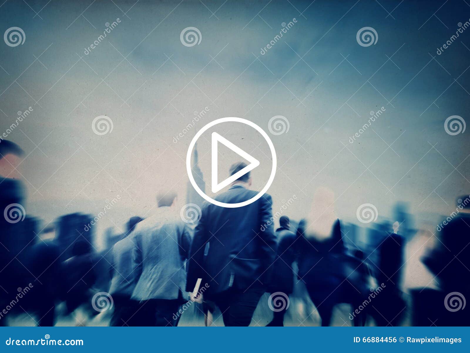 Play Start Button Multimedia Concept Stock Photo - Image of cityscape ...