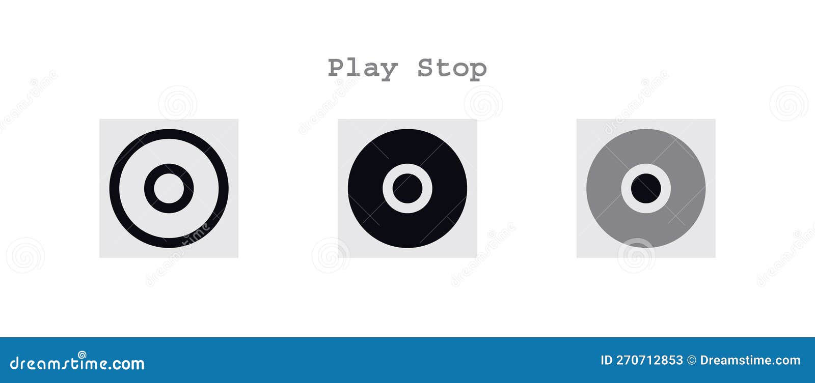 Play stop icons set stock vector. Illustration of audio - 270712853