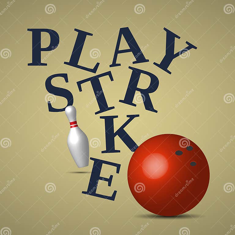 Play strike stock vector. Illustration of ball, skittle - 30411149