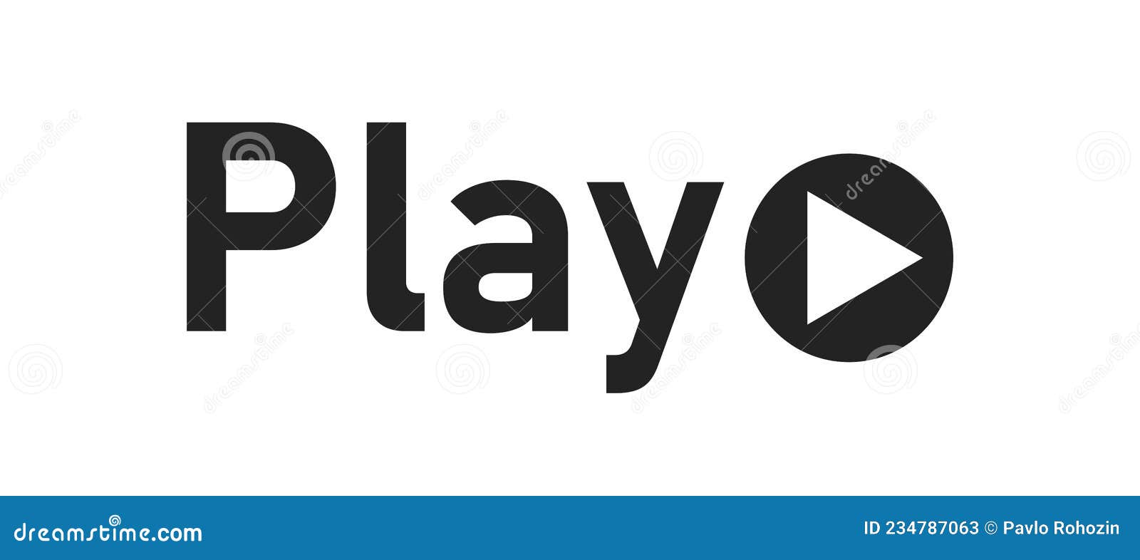 Play, Text Button. Logo Design. Play Icon Stock Vector - Illustration ...