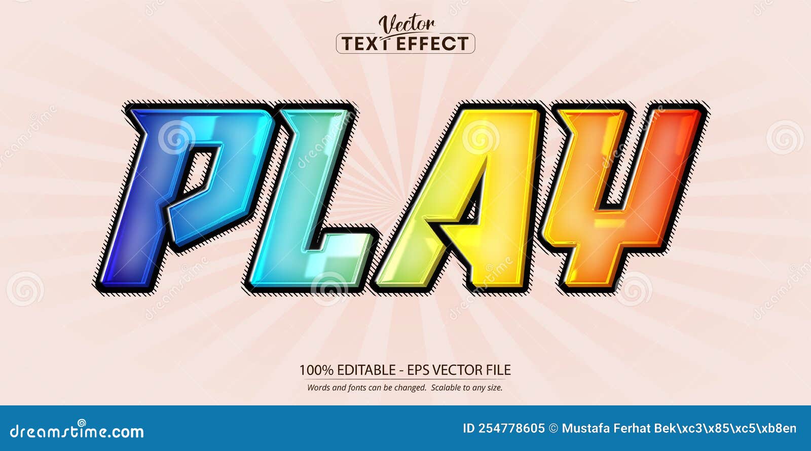 Play Text Effect, Editable Colorful Cartoon Text Style Stock Vector ...