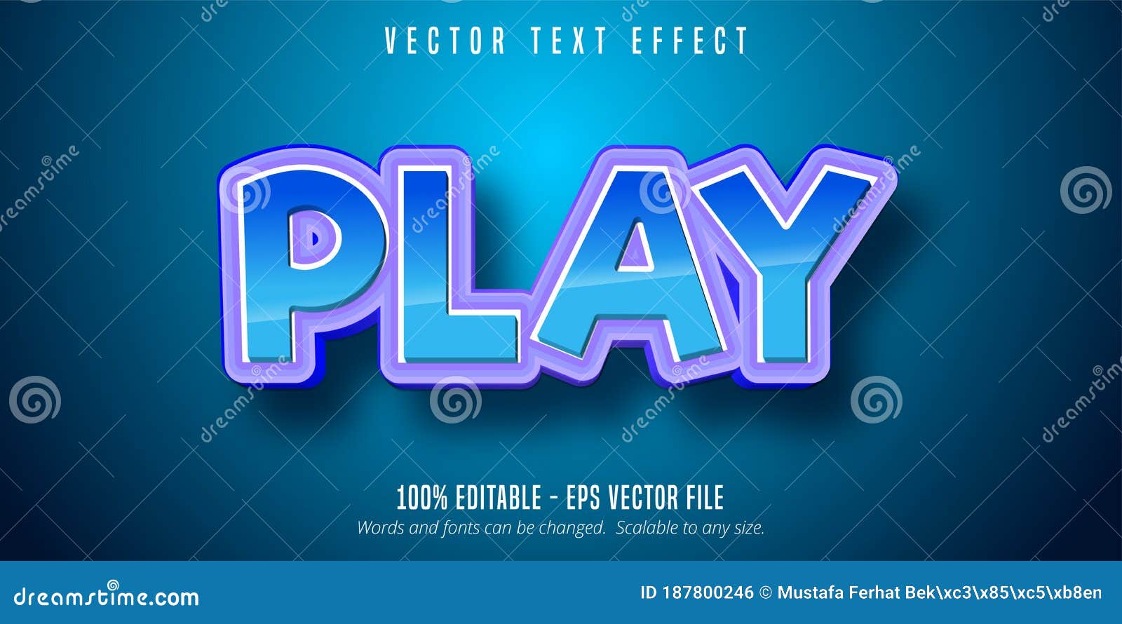 Play Text Effect, Editable Font Style Stock Vector - Illustration of ...