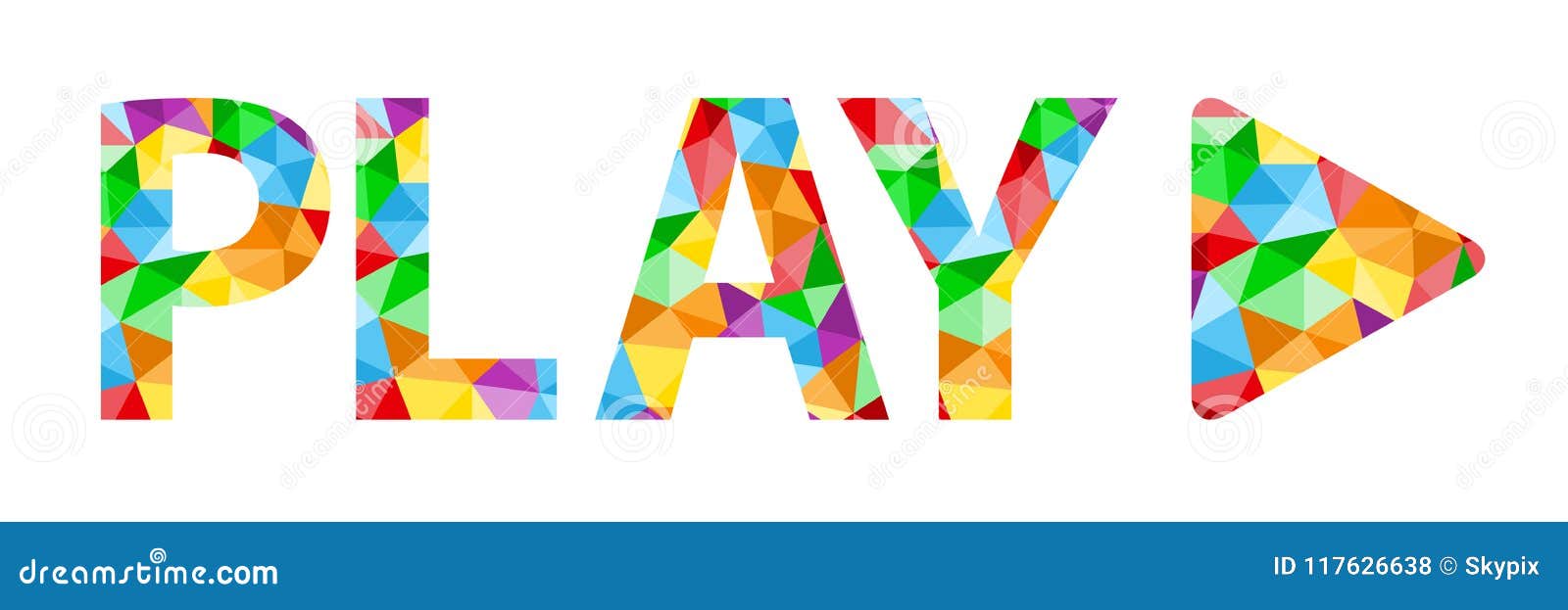 PLAY Icon with Colorful Polygon Pattern Stock Vector - Illustration of ...